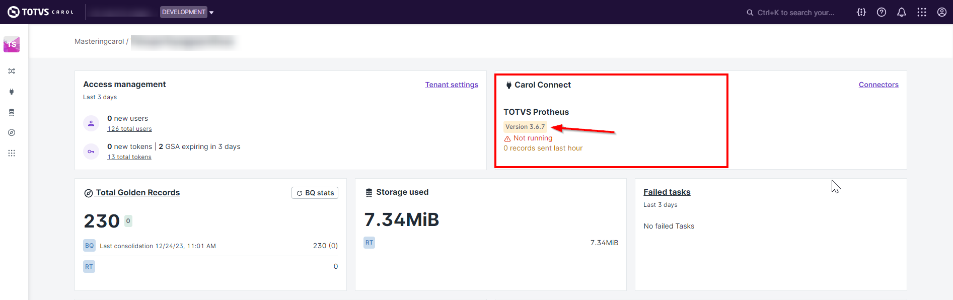 TOTVS CAROL - Carol Connect (2C) - Como saber a versão do 2C que está ...