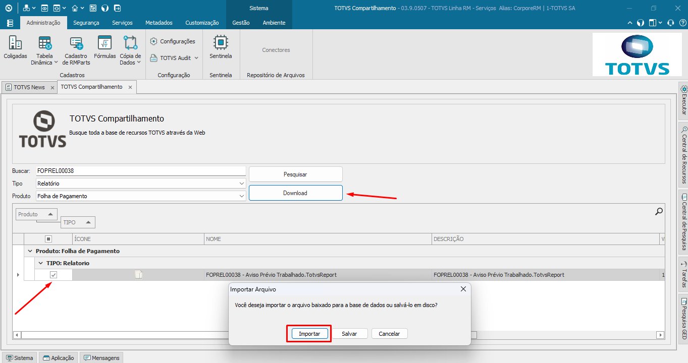 Framework - Linha RM - Frame - TOTVS Compartilhamento – Central de ...