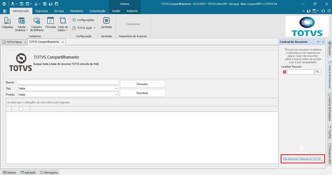 Framework - Linha RM - Frame - TOTVS Compartilhamento – Central de ...