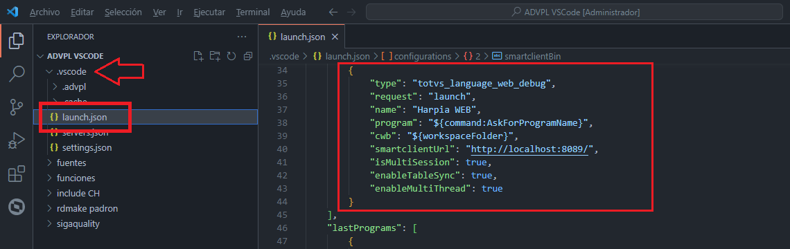 FRAMEWORK - Framework (Línea Protheus) - MI - VSCode - Cómo lanzar debug en VSCode a través de ...