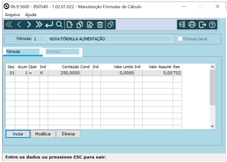 RH - Linha Datasul - MBS - Processo para alteração da fórmula de ...