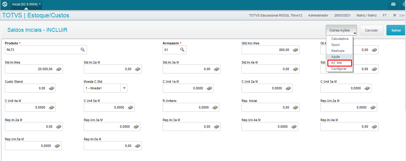 Cross Segmentos - TOTVS Backoffice (Línea Protheus) MI - Stock y Costos ...
