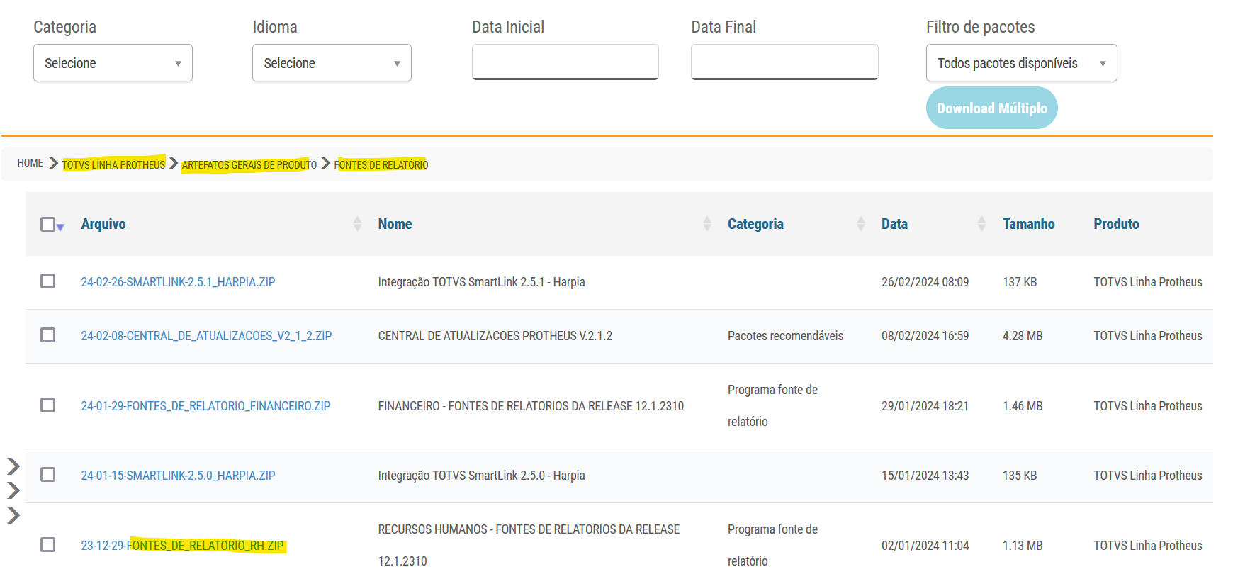 RH - Linha Protheus - GPE - Onde baixar os rdmakes IMPFER e GPER130 ...