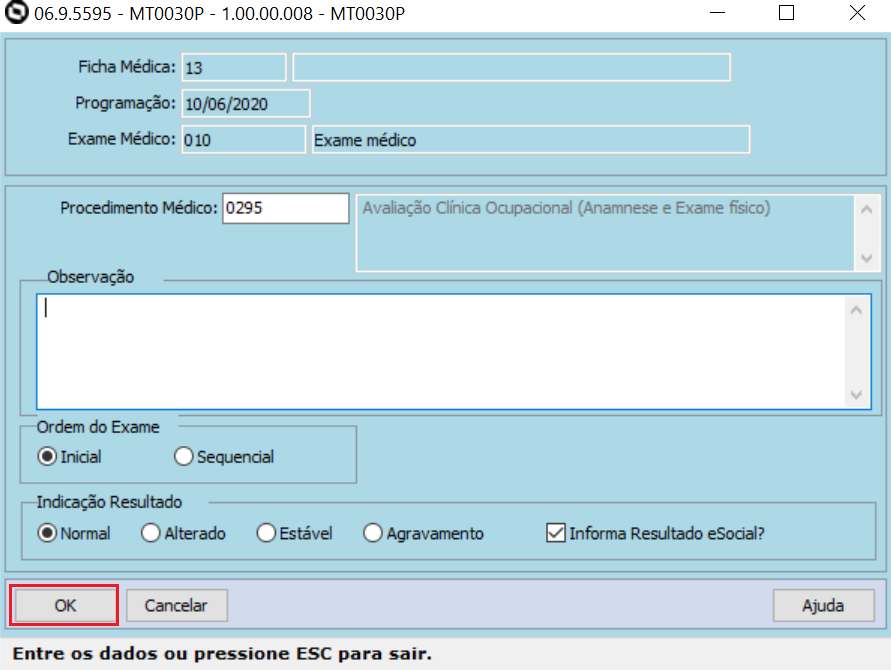 RH - Linha Datasul - eSocial SST - S-2220 sem código de exame – Central ...