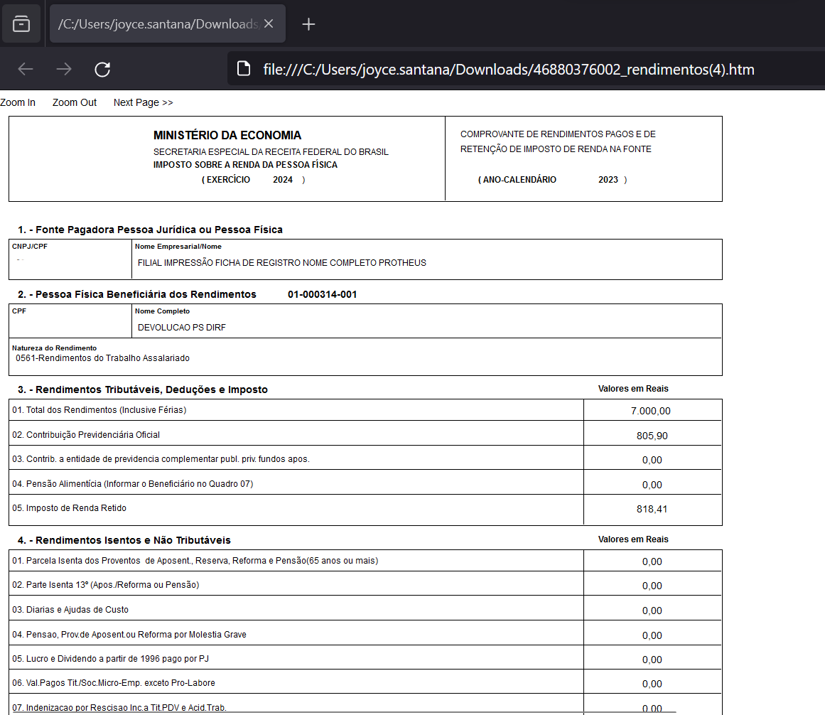 RH - Linha Protheus - GPE - Como Enviar Informe de Rendimento por E ...