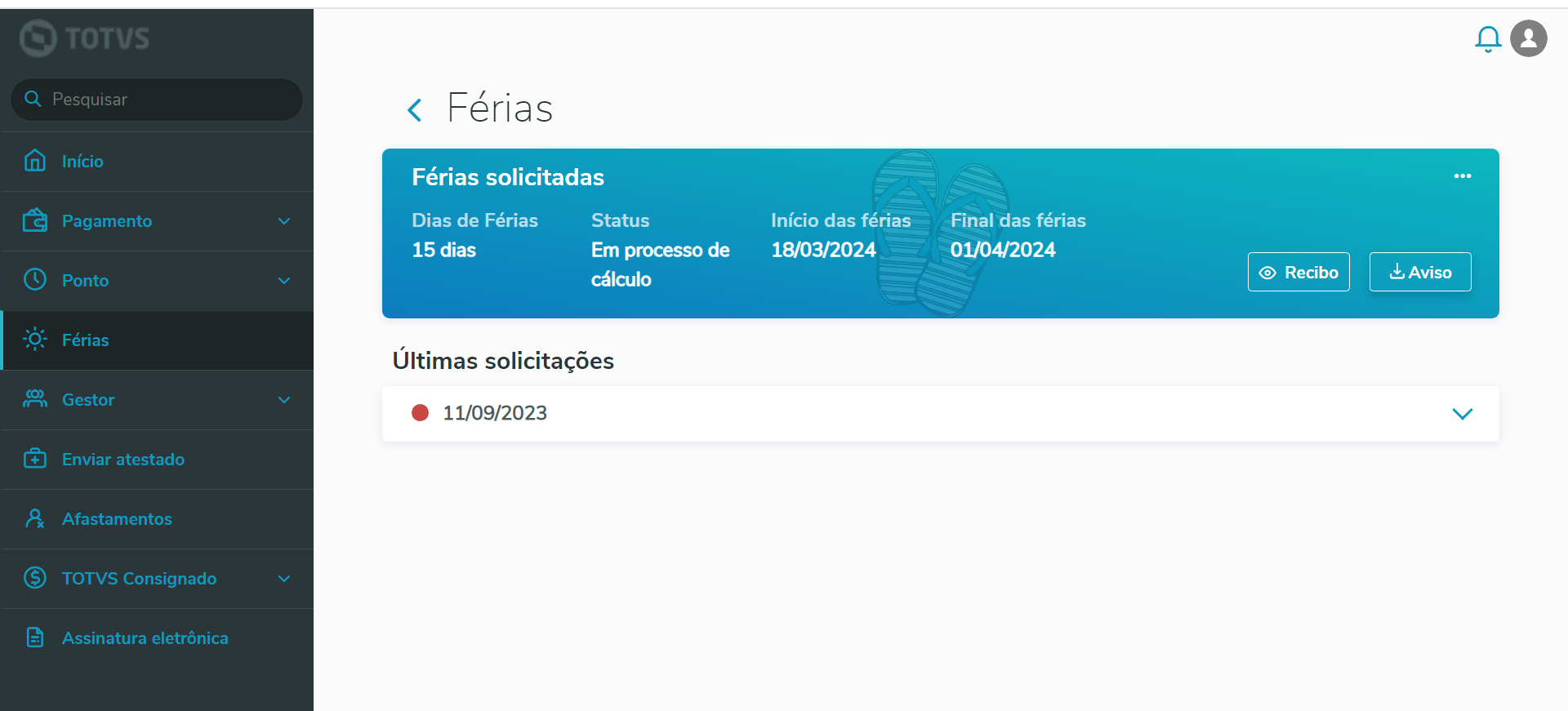 RH - Linha Protheus - Meu RH - Como habilitar o recibo e aviso de férias, sem permitir que o ...