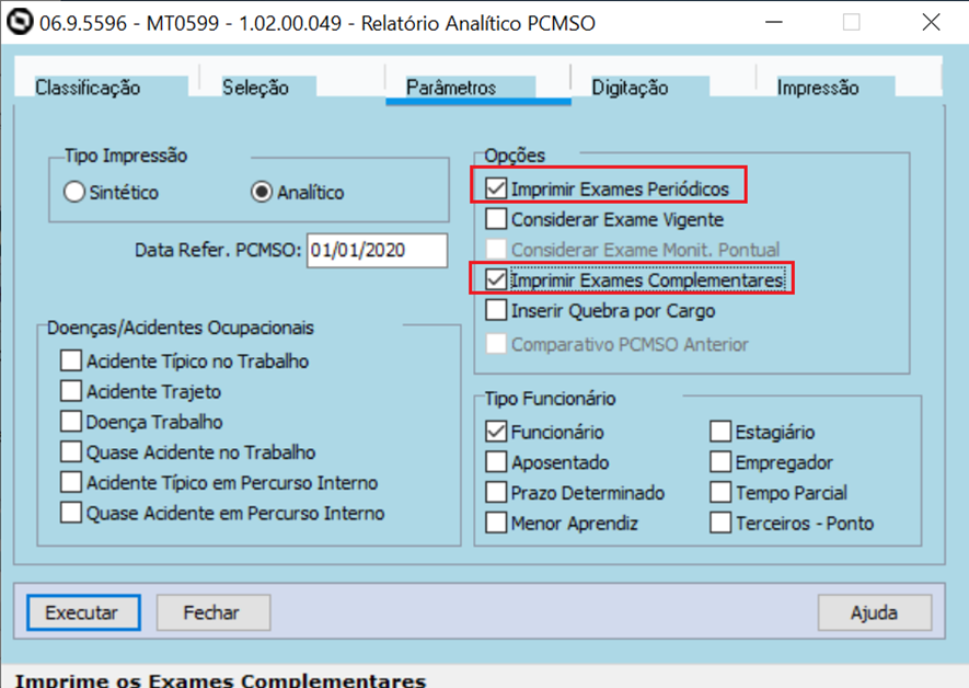 RH - Linha Datasul - MMT - MT0599 Relatório Analítico PCMSO – Central ...
