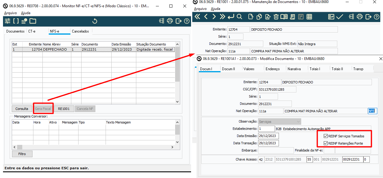 Cross Segmentos - Linha Datasul - MRE - Parâmetros Serviços Tomados e ...