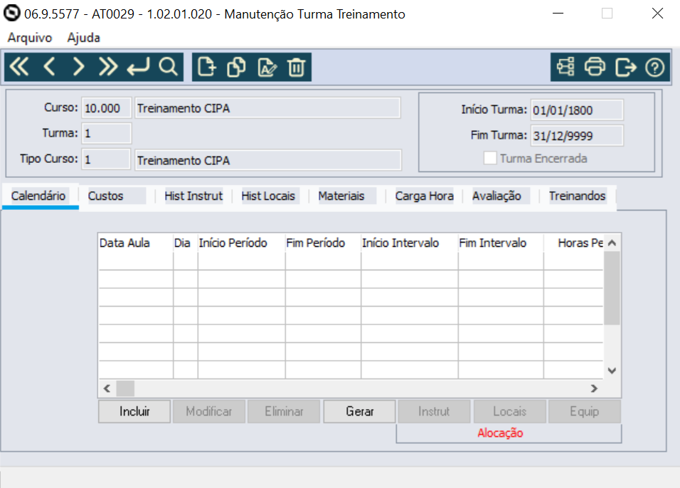 RH - Linha Datasul - MAT - Turma Treinamento – Central de Atendimento TOTVS