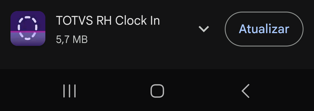 RH - Clock In - Atualização manual do aplicativo TOTVS RH Clock In ...