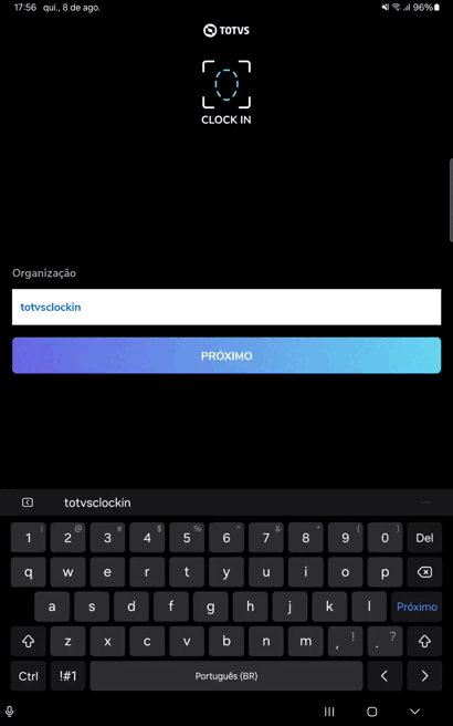 RH - Clock In - Login no aplicativo TOTVS RH Clock In – Central de ...