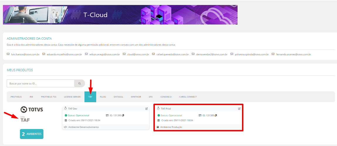 CLOUD - TAF - Promover RPO (TAF Segregado) (TCLOUD) – Central de Atendimento TOTVS