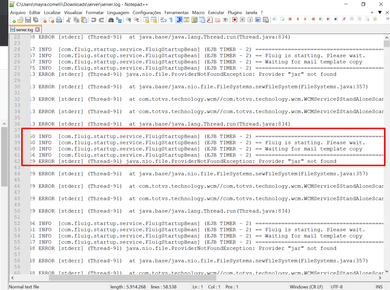 Fluig - Plataforma - ARQ - Serviço do Fluig entra em loop e não abre a ...