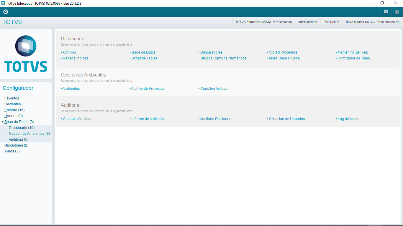 Cross Segmentos - TOTVS BackOffice (Línea Protheus) - MI - Configurador (SIGACFG) - Como ...