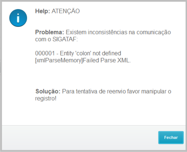 RH - Linha Protheus - MDT - Entity 'Colon' not defined [xmlParseMemory] Failed Parse XML ...