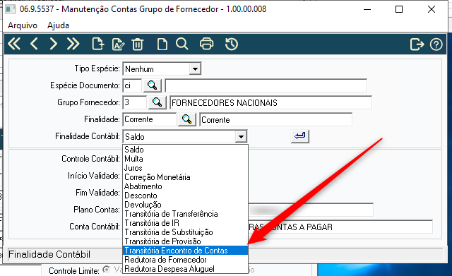 Cross Segmentos - Linha Datasul - APB - Erro - Conta Transitória de ...