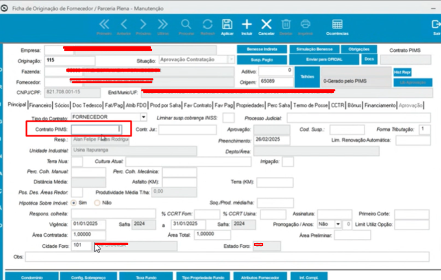 Agro – PIMS CS – COCTAGR – FINANCEIRO AGRÍCOLA – Contratos Agrícola ...