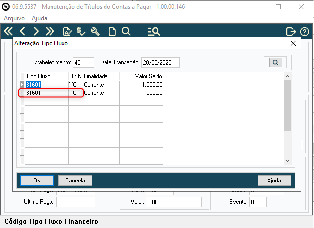 Cross Segmentos - Linha Datasul - APB - Alterar Documentos - Erro ...