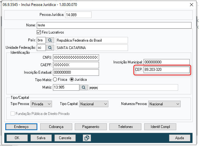 Cross Segmentos - Linha Datasul - UFN - Cadastros - Campos de endereço ...