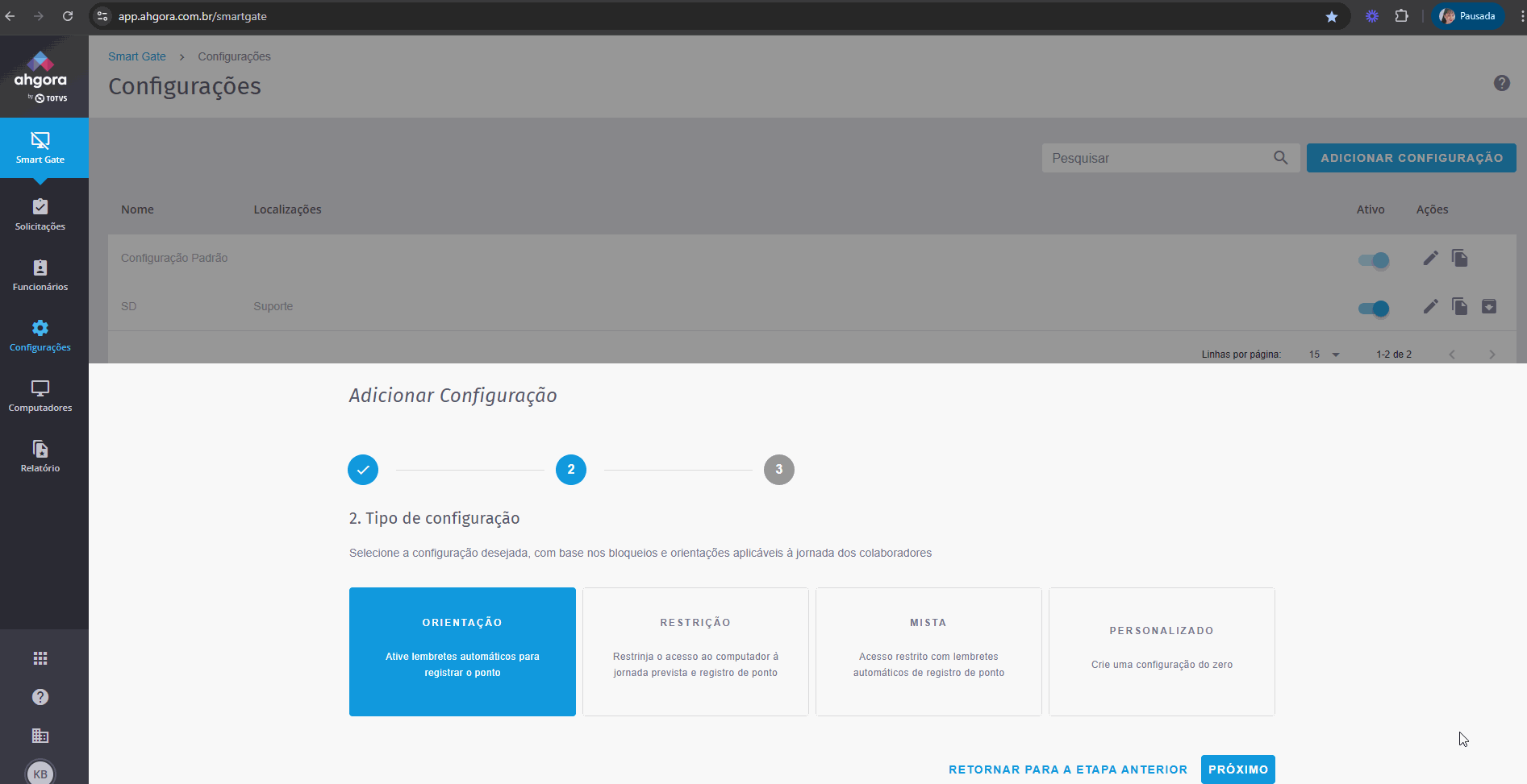 TOTVS RH Controle de Acesso Virtual (antigo Smartgate) - Como adicionar ...