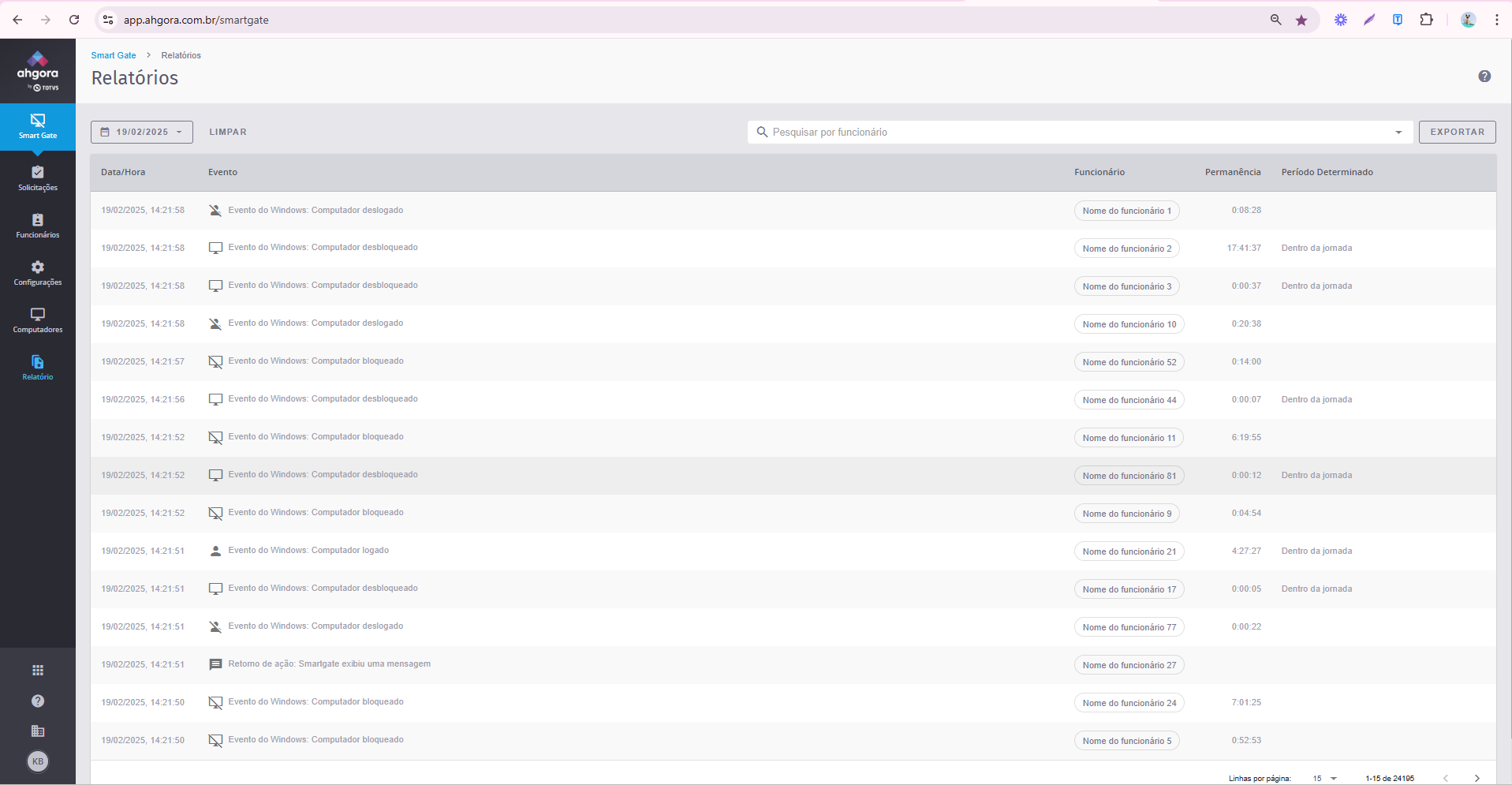 TOTVS RH Controle de Acesso Virtual (antigo Smartgate) - Como acessar o ...