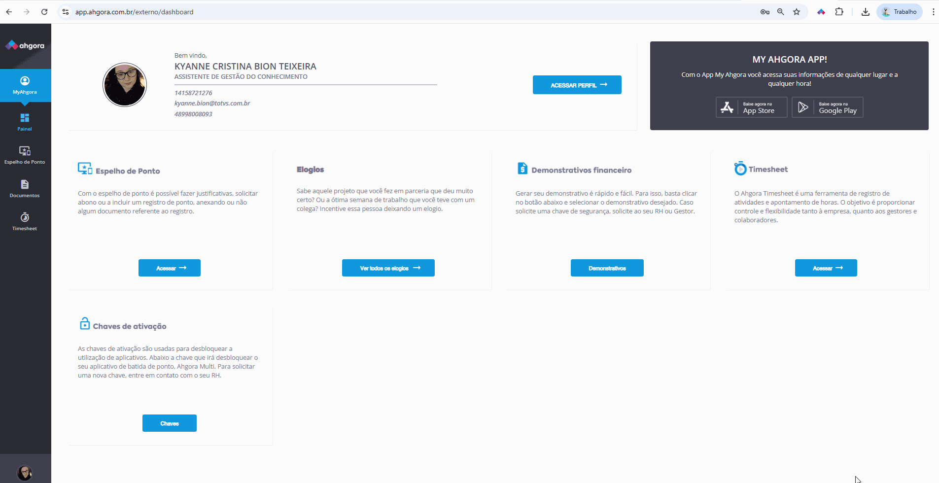 TOTVS RH Meu Ponto Eletrônico web (antigo My Ahgora) - Como enviar uma mensagem para o gestor ou ...