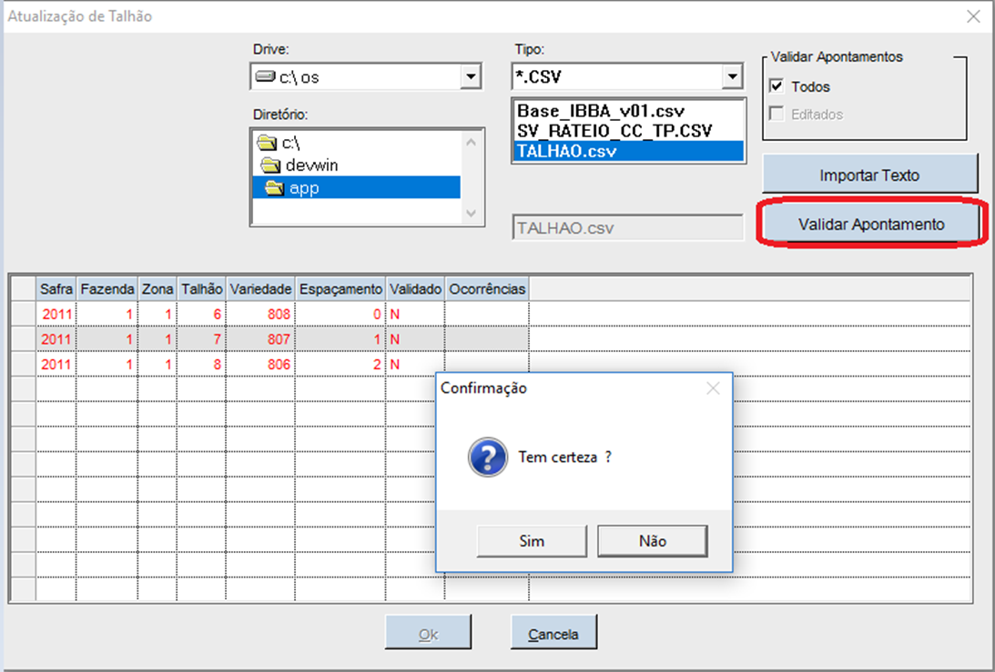 Agro - PIMS CS - LOCPROD - Rotina de Atualização de Talhões – Central ...