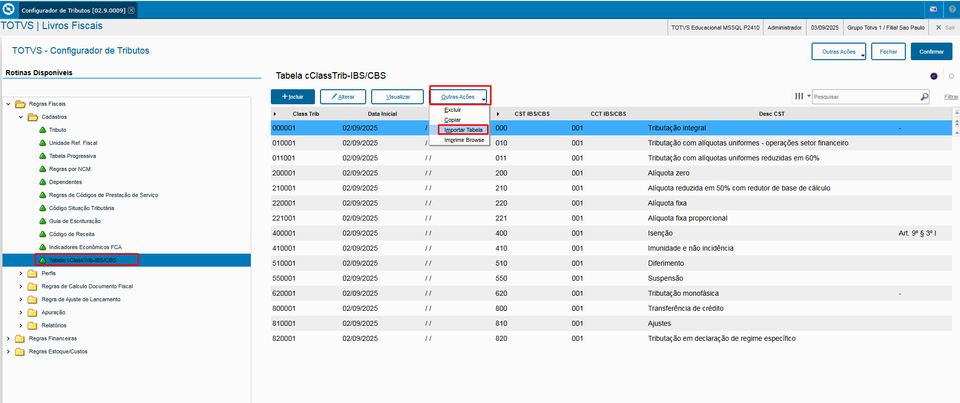 CROSS Segmentos - TOTVS Backoffice Linha Protheus - FIS - Como importar ...