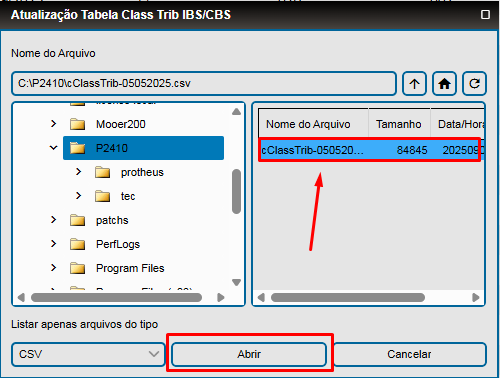 CROSS Segmentos - TOTVS Backoffice Linha Protheus - FIS - Como importar a tabela cClassTrib-IBS ...