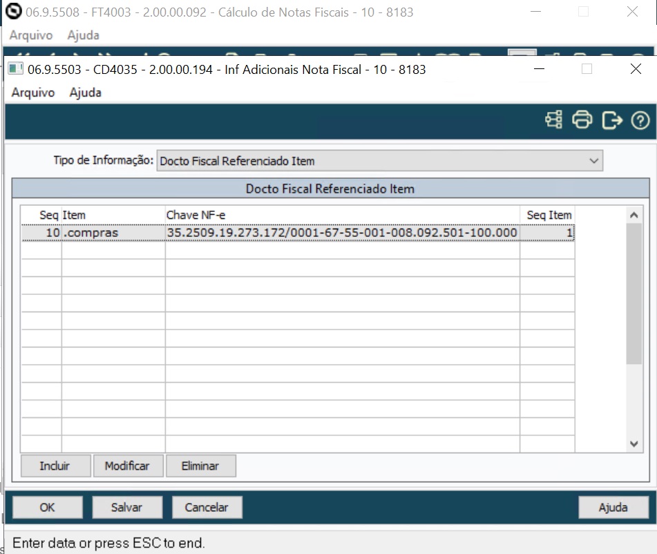 Cross Segmentos - Linha Datasul - NFE - Erro 36.372 - Falha de schema ...