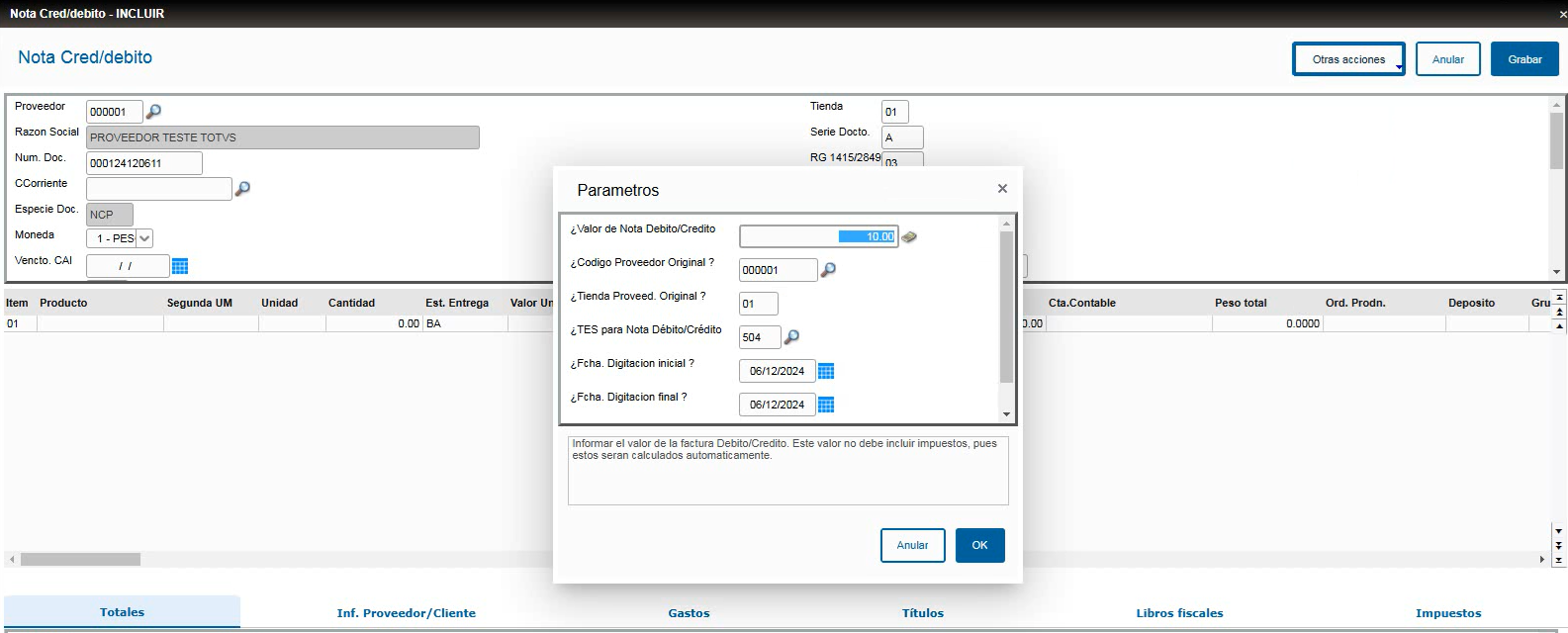 Cross Segmentos - TOTVS BackOffice (Línea Protheus) - MI - Compras (SIGACOM) - Nota de Crédito ...