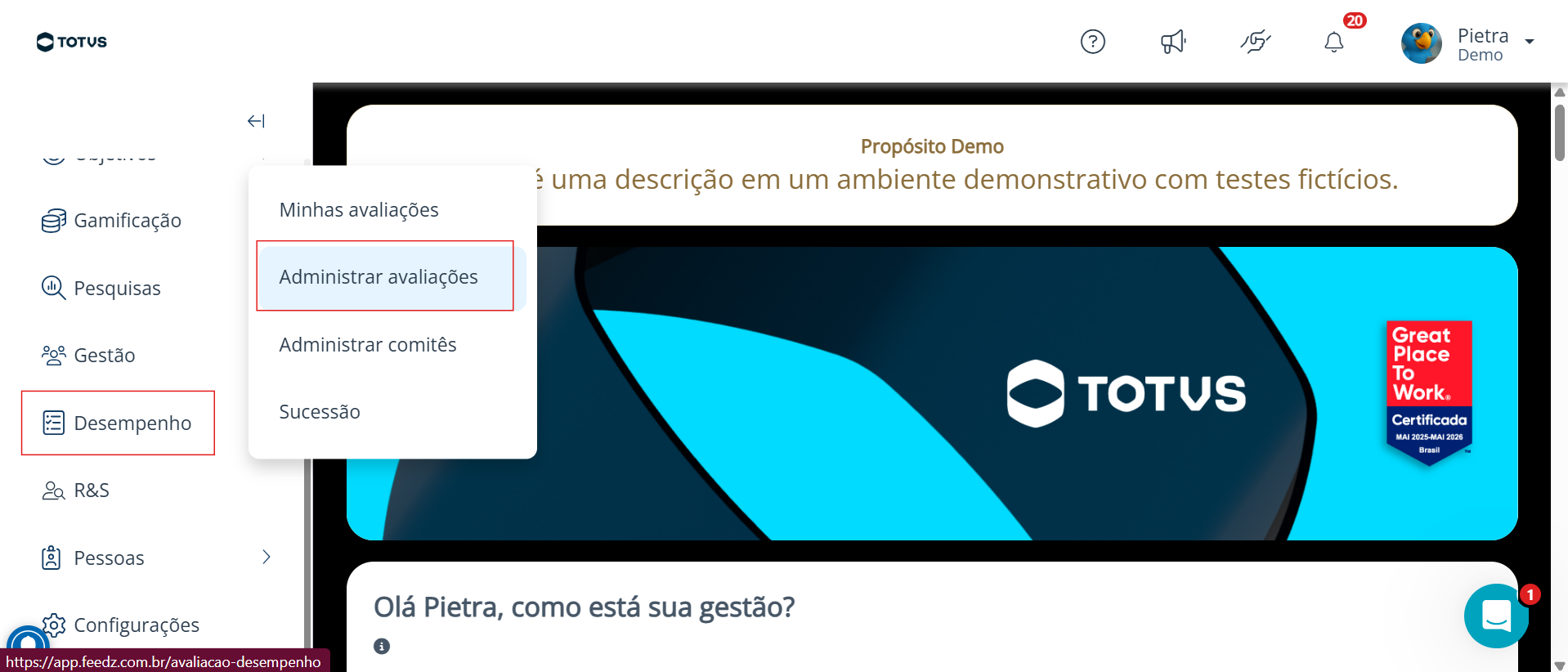 Plataformas RH - Feedz - Avaliação de Desempenho - Configurações da ...