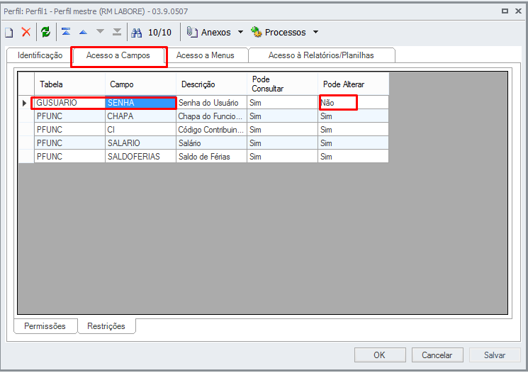 Framework - Linha RM - Frame - Campo trocar senha desabilitado ...