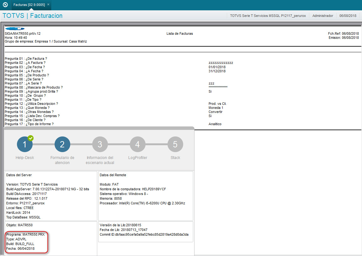 Cross Segmentos - TOTVS BackOffice (Línea Protheus) - MI - Facturación (SIGAFAT) - MATR550 ...