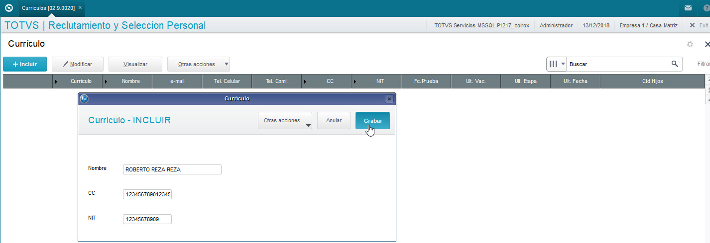 TOTVS RH - TOTVS RH (Línea Protheus) - MI - Reclutamiento y Selección ...
