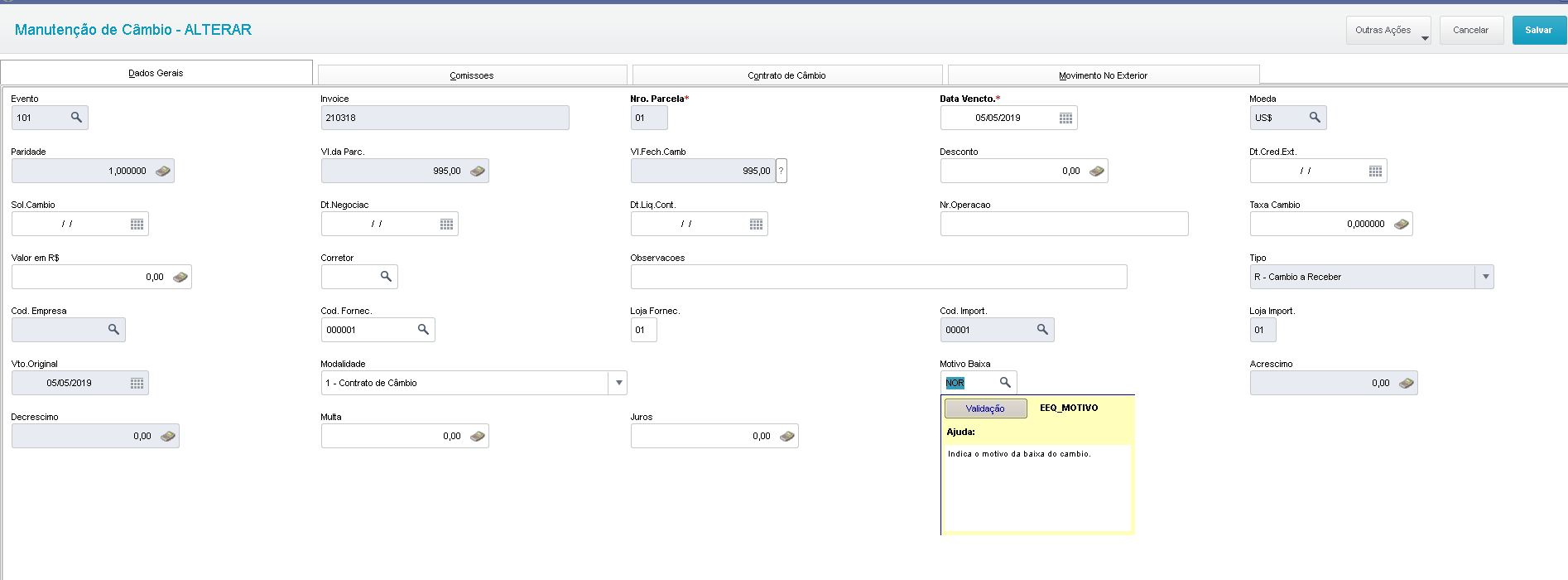 Cross Segmento Totvs Backoffice Linha Protheus Sigaeec Baixa De