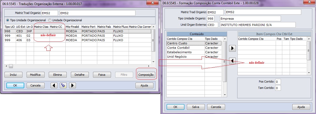 Cross Segmentos - Linha Datasul - FGL - Matriz Tradução Unidade ...