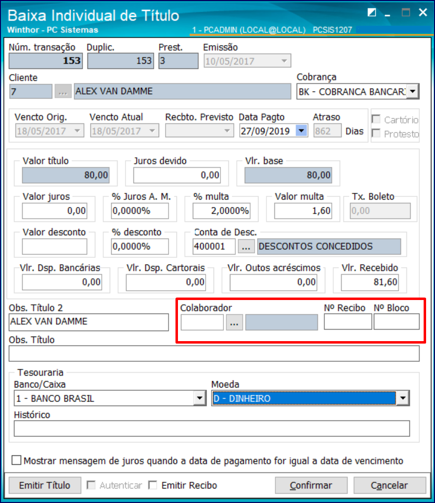 WINT - Não é permitido selecionar títulos de Clientes diferentes ao ...