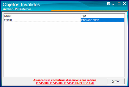 WINT - 1400 - Mensagem Objetos Inválidos: PACKAGE BODY – Central de ...