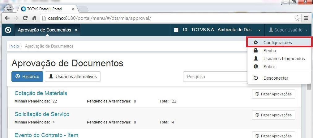 Cross Segmentos - Linha Datasul - MLA - Configuração e acesso ao Portal ...