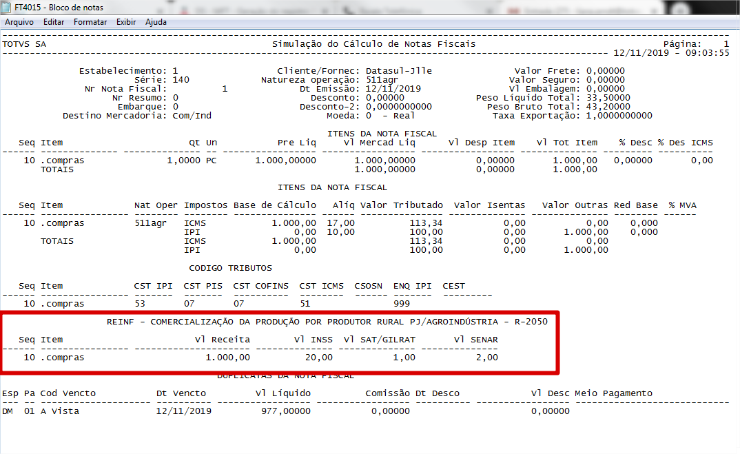 Cross Segmentos - Linha Datasul - MFT - Geração do registro R-2050 ...