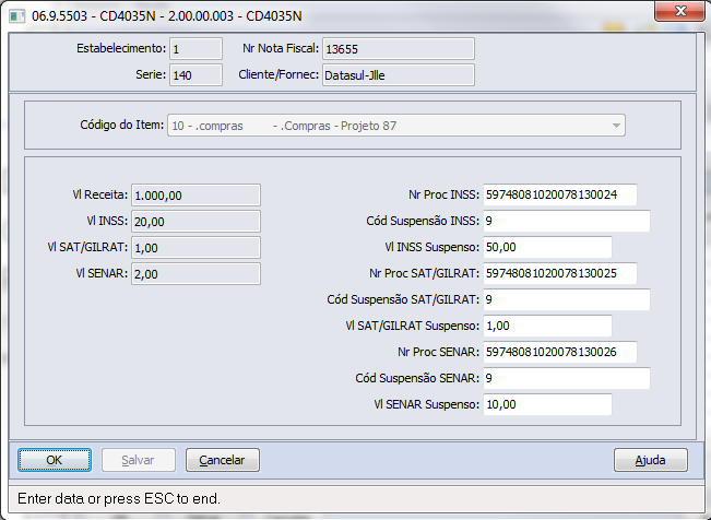 Cross Segmentos - Linha Datasul - MFT - Geração do registro R-2050 ...