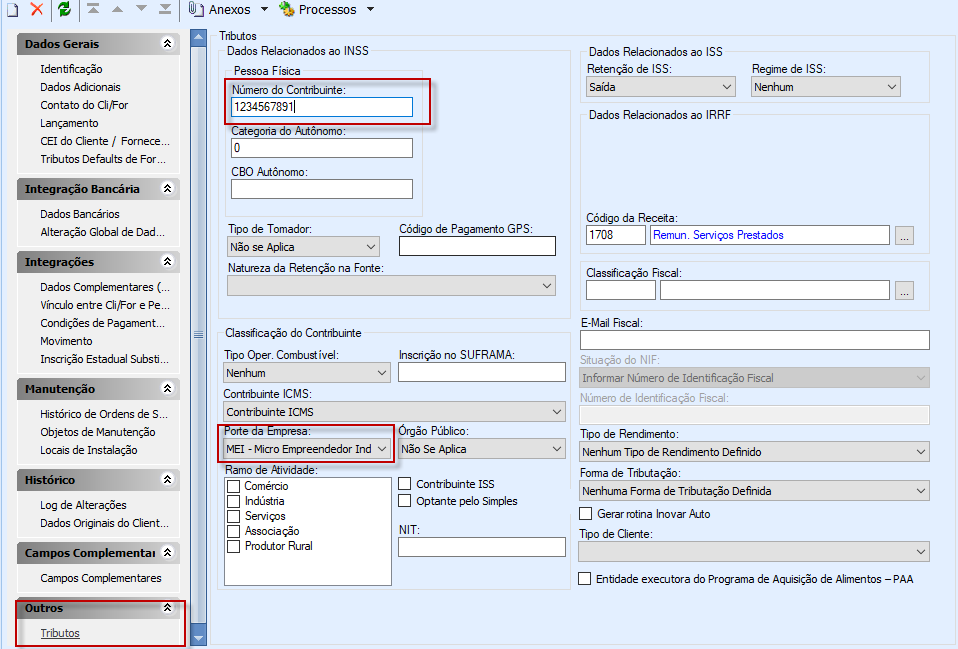 Cross Segmentos - Backoffice Linha RM - FIN - Configuração INSS para ...