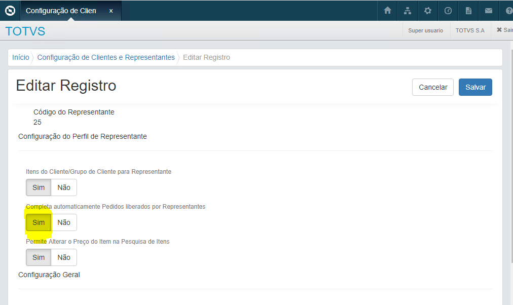 Cross Segmentos - Linha Datasul - PORTVEN - Completar automaticamente ...