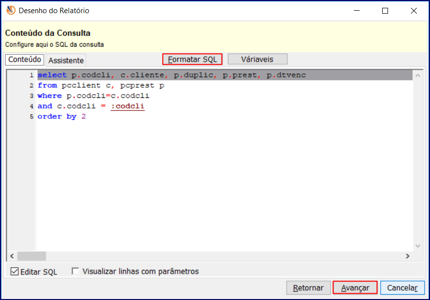 WINT - Como Editar a Consulta (SQL) dos Relatórios na rotina 800 ...