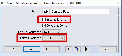 Cross Segmentos - Linha Datasul - APB - Contabilização foi executada ...