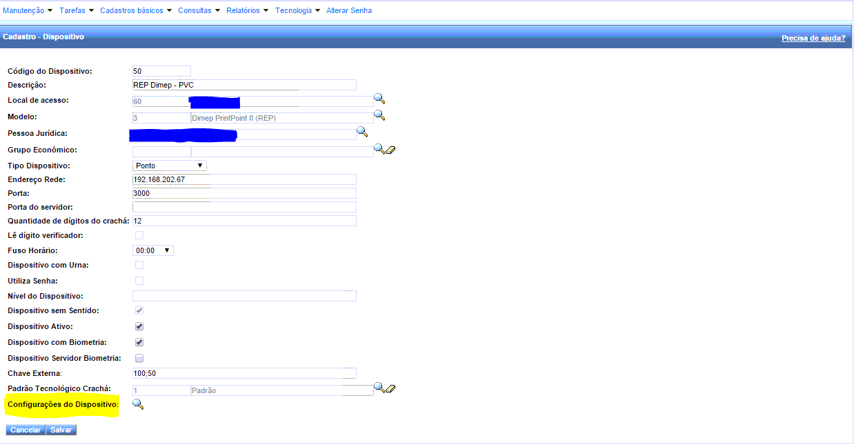 RH - Linha Datasul - TSA - Troca de memória de meu dispositivo DIMEP e ...