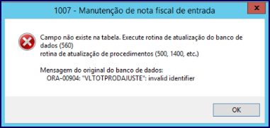 WINT - ORA - 00904:"VLTOTPRODAJUSTE": invalid identifier – Central de ...