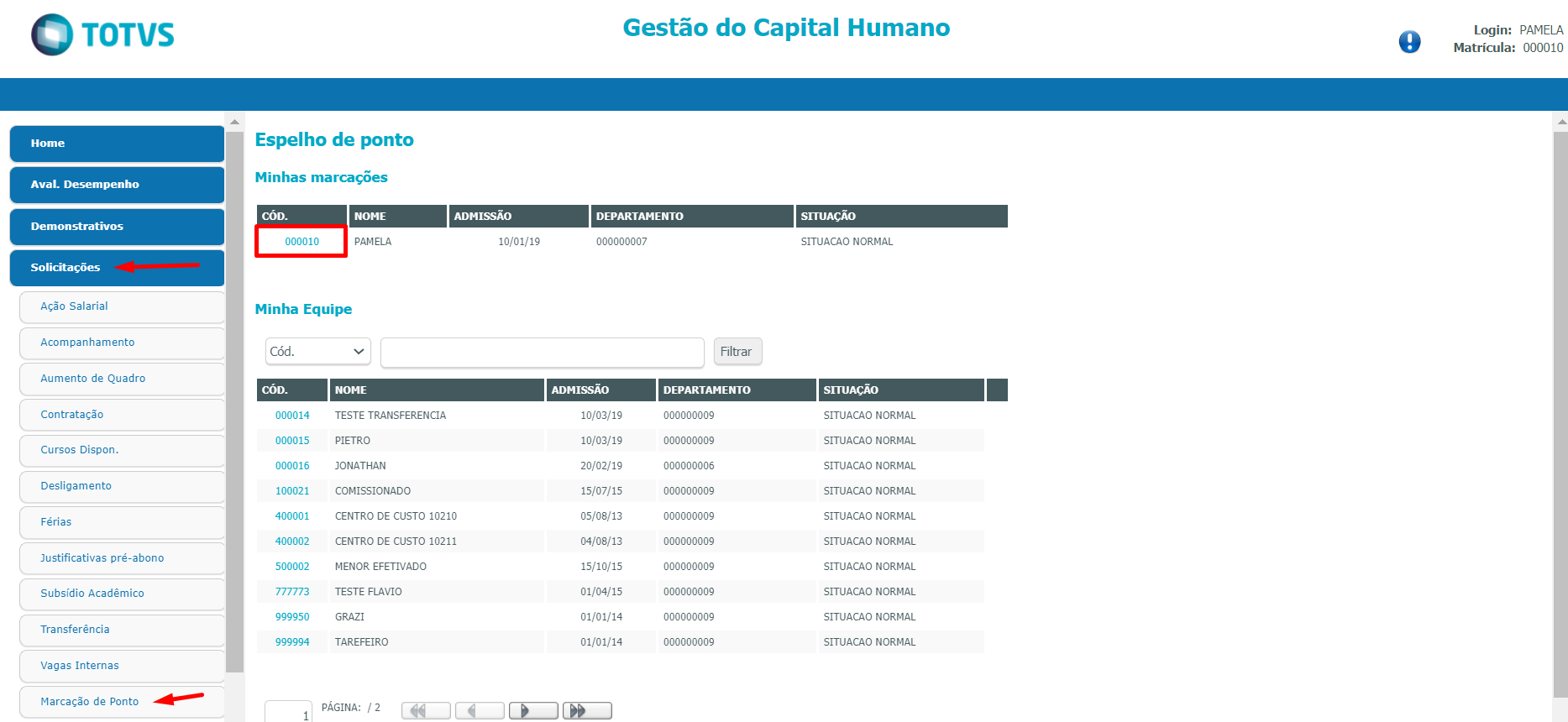 RH - Linha Protheus - PORTAL GCH - Como incluir Marcação de Ponto no ...