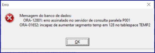 WINT - ORA-01652: incapaz de aumentar segmento temp em 128 no tablespace TEMP2 – Central de ...